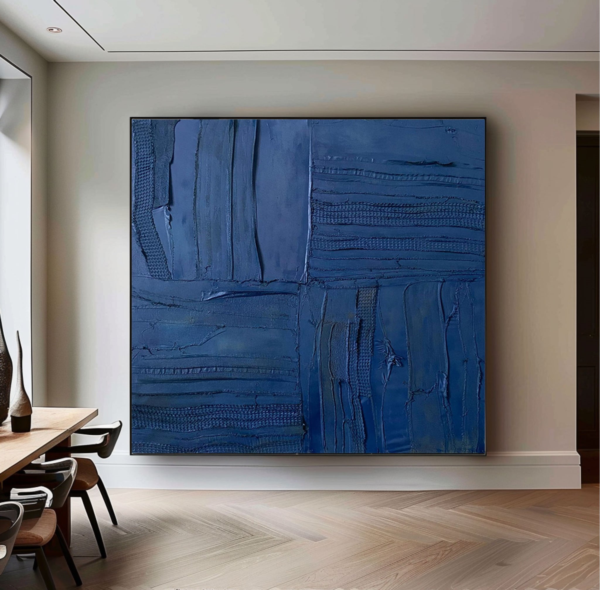 Deep Blue Texture | Modern Abstract Canvas For Home Decor #MMA 083